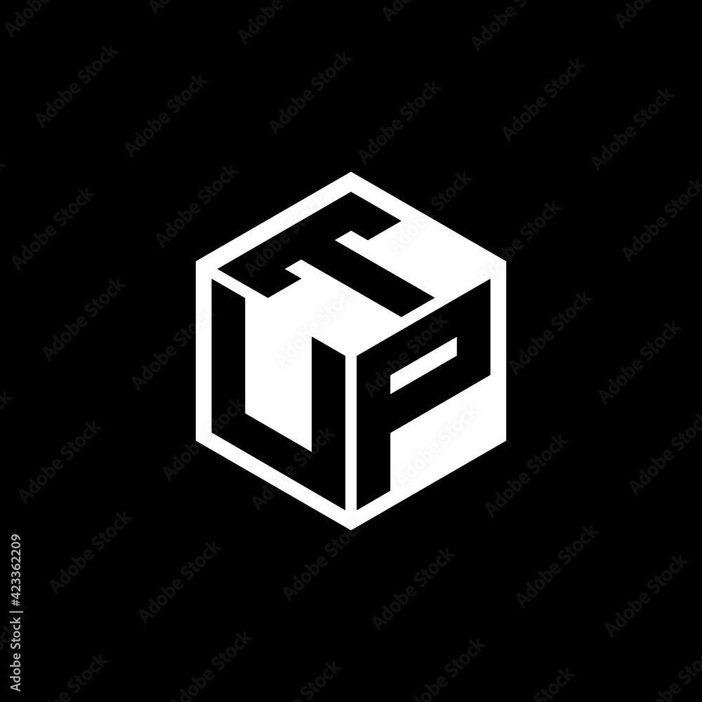 Vetor do Stock: UPT letter logo design with black background in ...