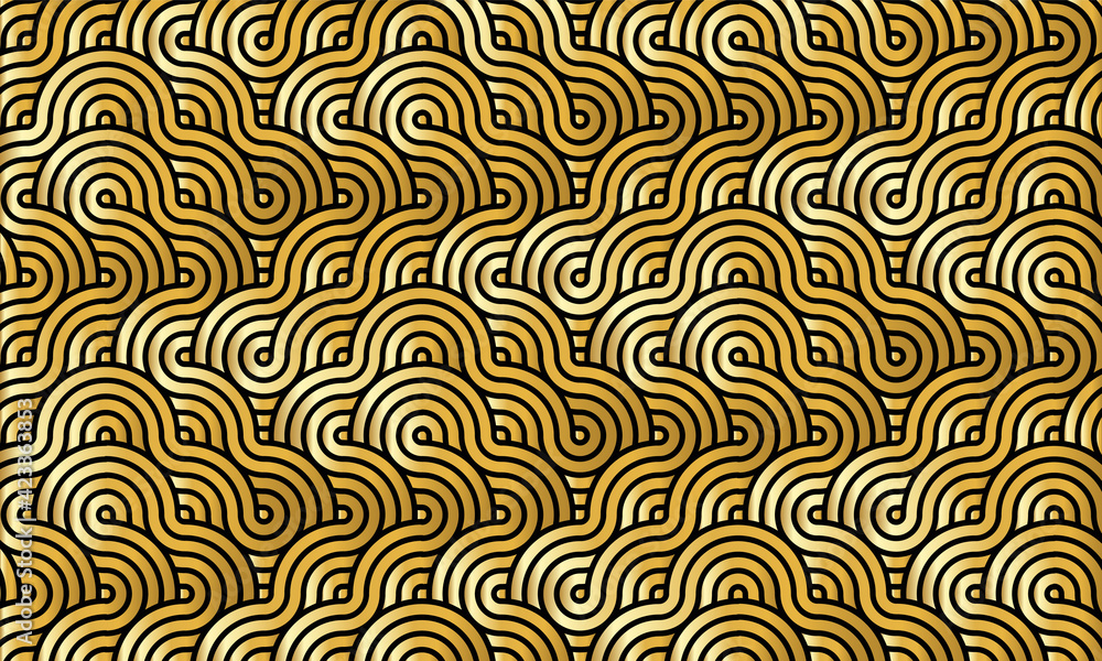 Wavy Simple Repeating Golden Pattern Background. Great Luxury Gold ...