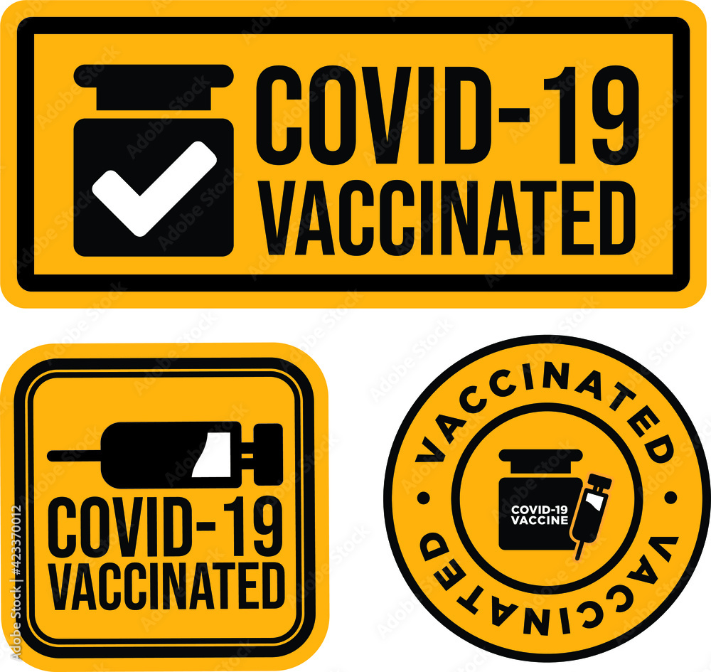 covid-19 vaccinated guarantee icon signage Stock Vector | Adobe Stock