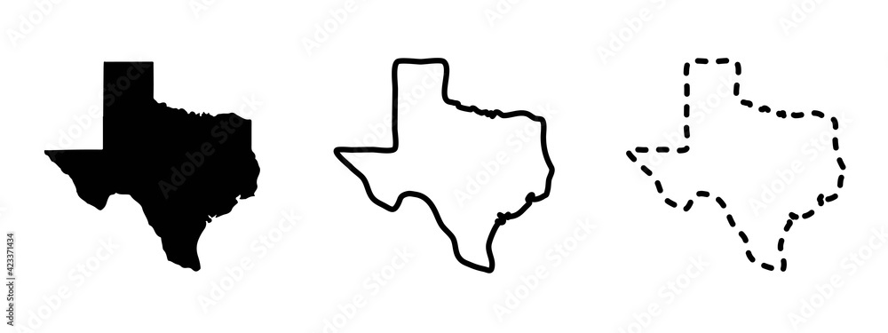 Texas state isolated on a white background, USA map Stock Vector ...
