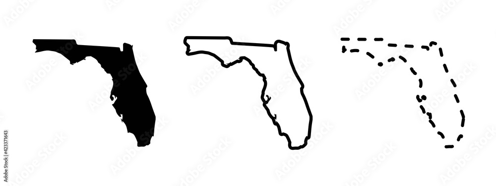 Florida state isolated on a white background, USA map Stock Vector ...