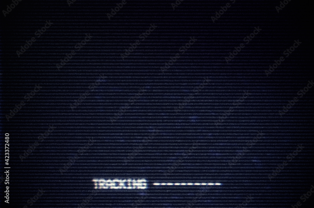 A fake screen capture with intentional distortion, scan lines, vignette ...