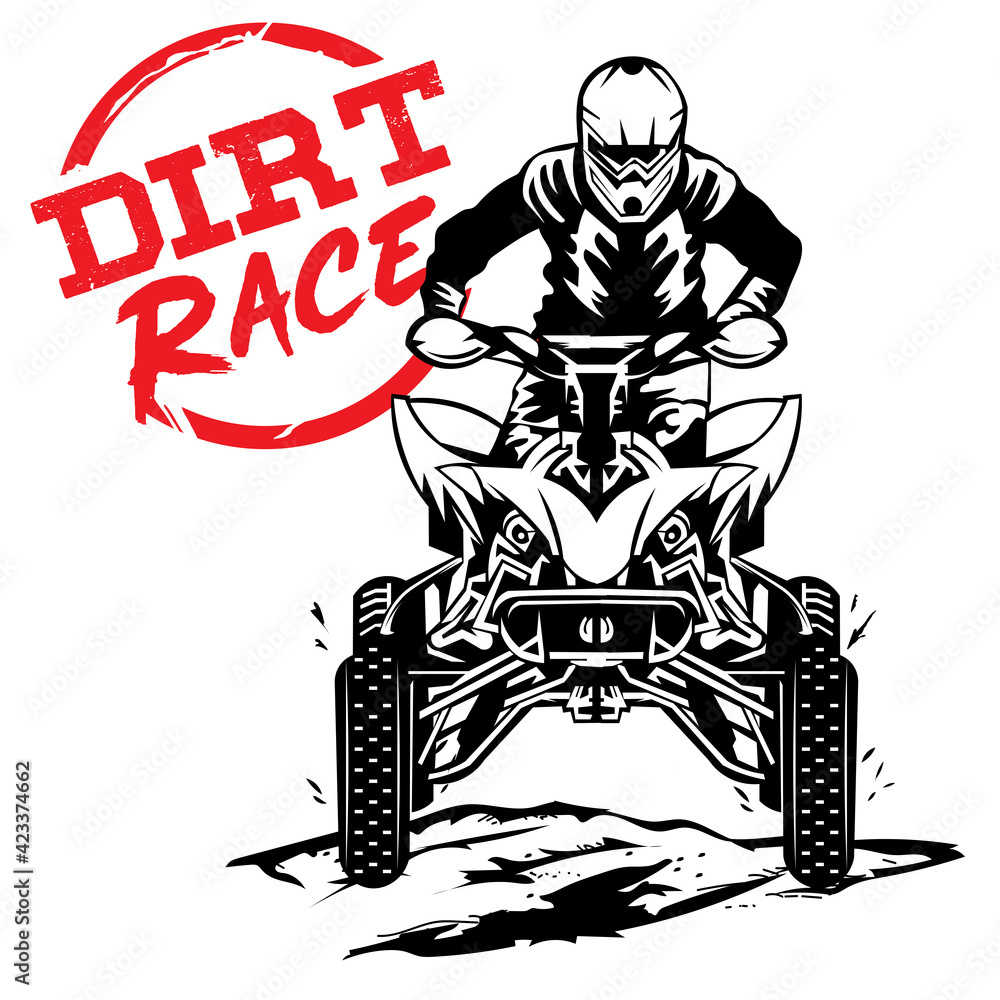 ATV racing and adventure vector illustration, perfect for tshirt design ...
