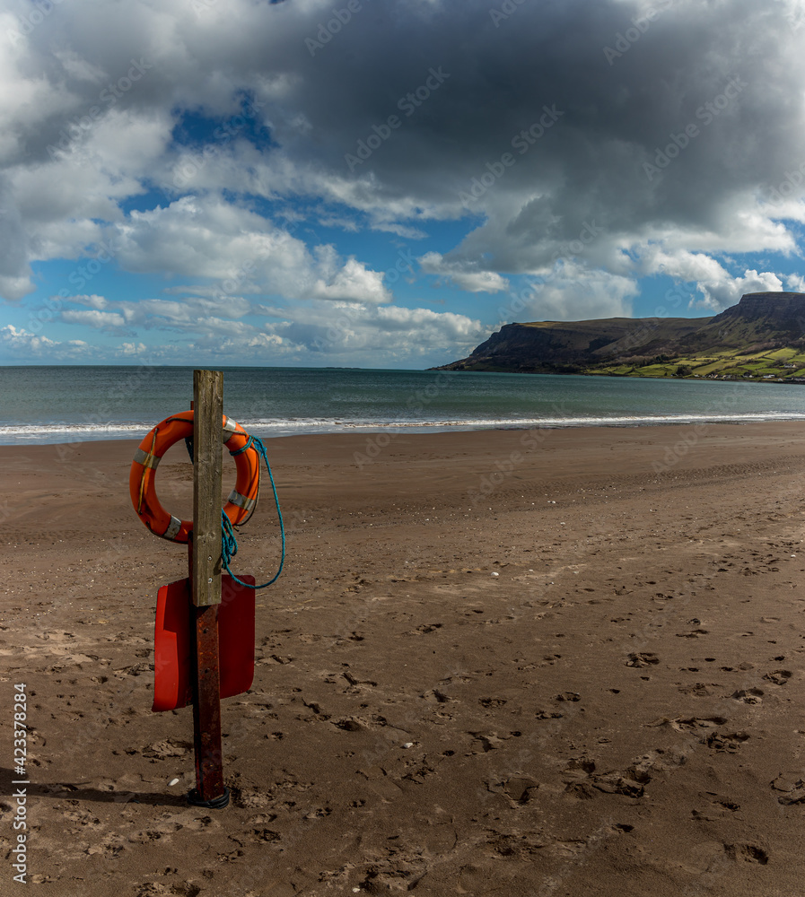 Glenariff and Waterfoot beach and Lurig mountain, Causeway Coastal ...