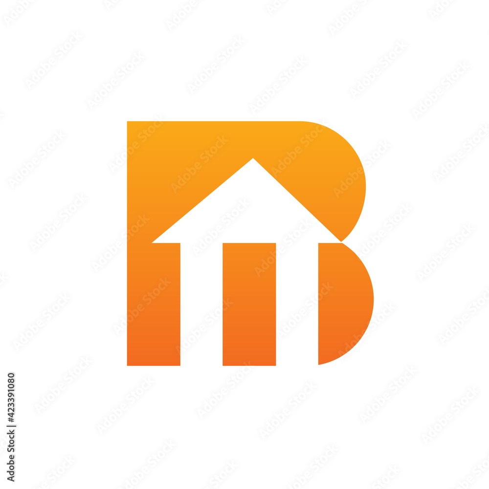 Letter B house logo icon design, home and alphabet B symbol - Vector Stock Vector | Adobe Stock