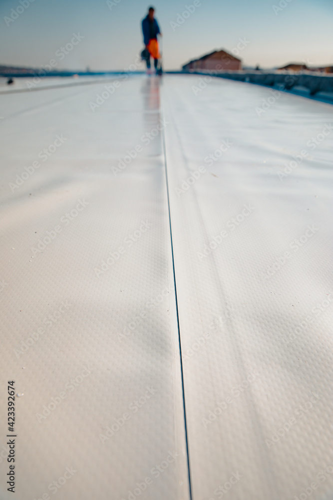 Waterproofing and insulation at construction site, waterproofing ...