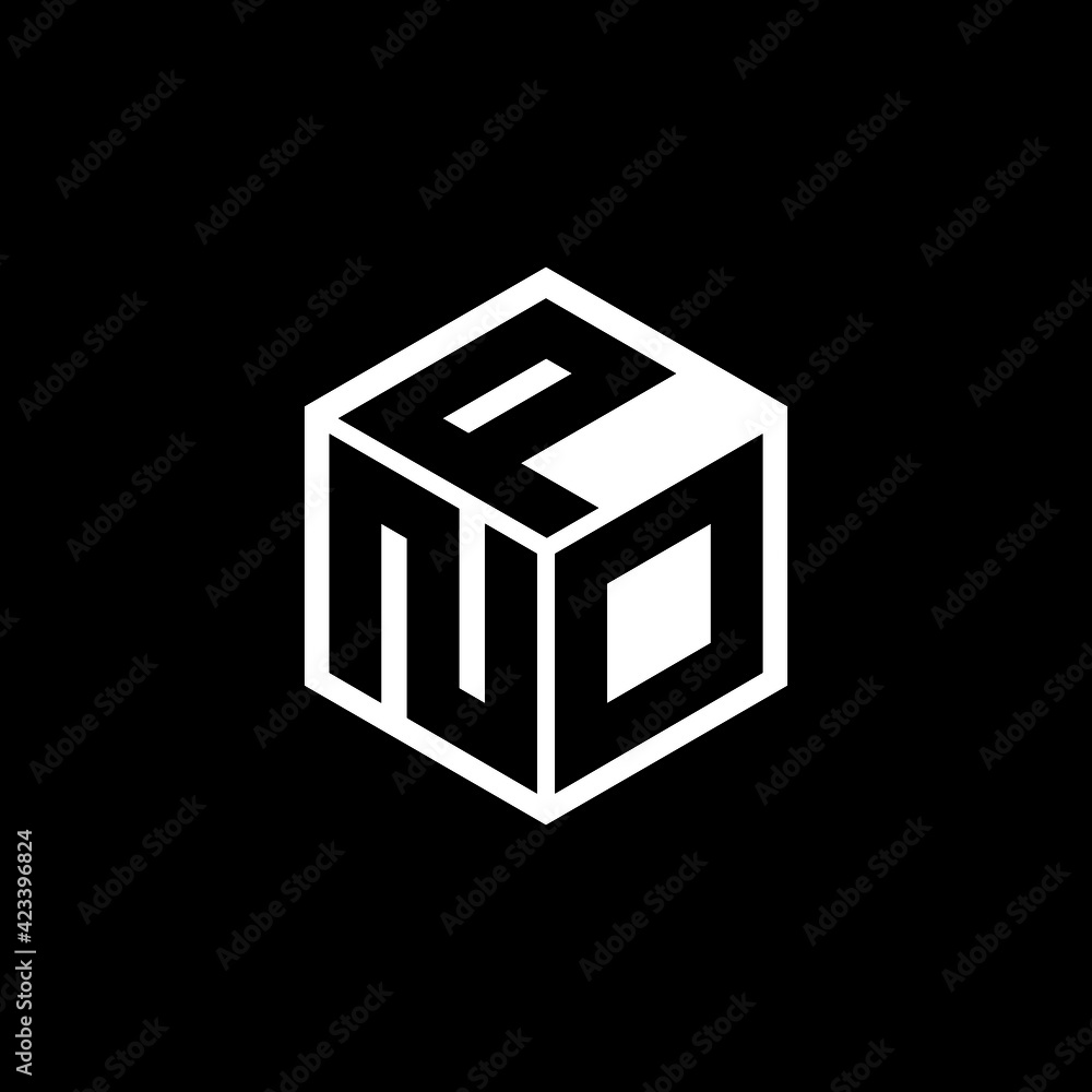 NDP letter logo design with black background in illustrator, cube logo ...