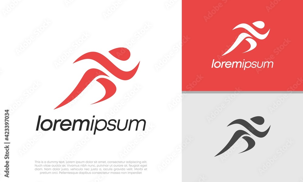 Running Man Logo Design Vector Symbol, Sport logo design. Stock Vector ...