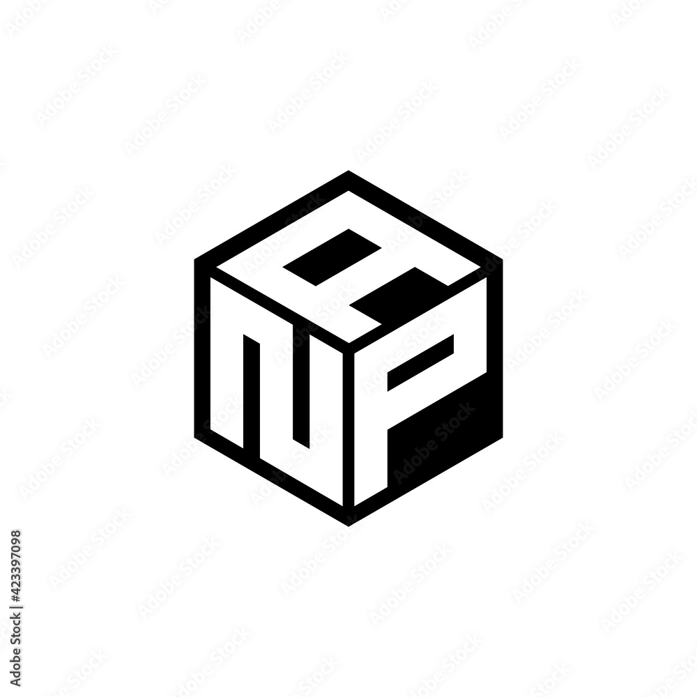 NPA letter logo design with white background in illustrator, cube logo ...