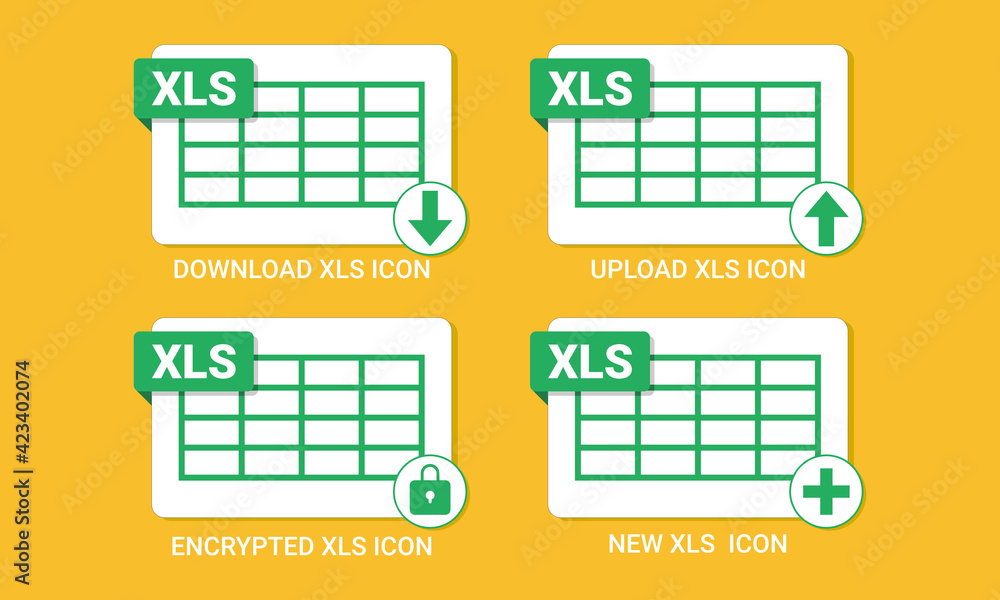 vector of xls, xlsx ,and spreadsheet icon with landscape design ...