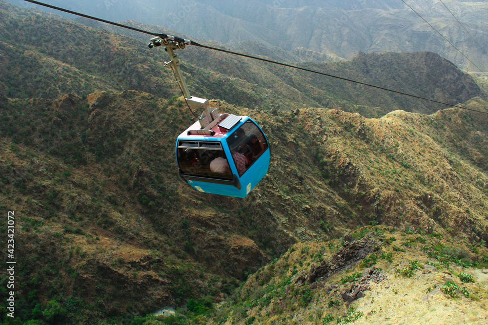 national park in abha city Saudi arabia - Cable Car - Tourism Stock ...