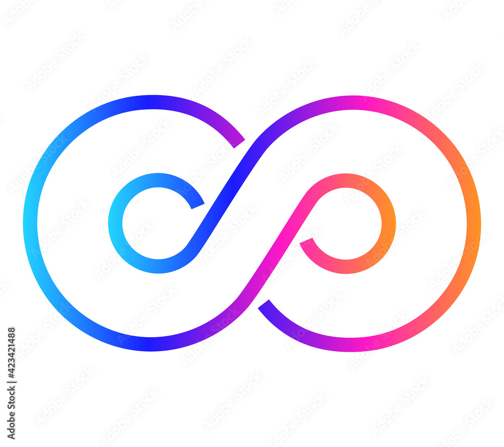 Design elements. Infinity sign color spectrum. Rainbow gradient in the ...