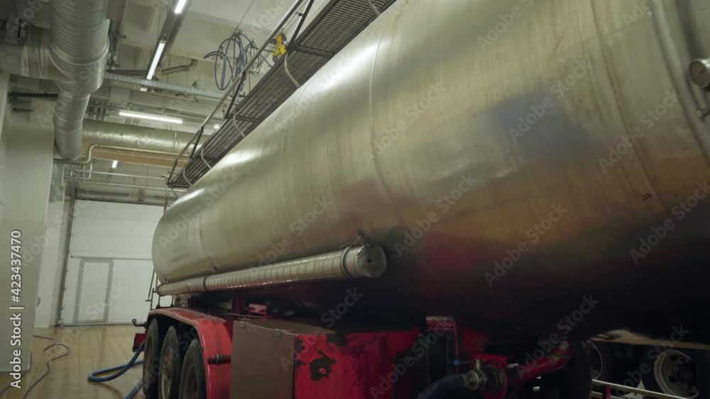 Steel container installed on top of a truck for transportation purposes ...