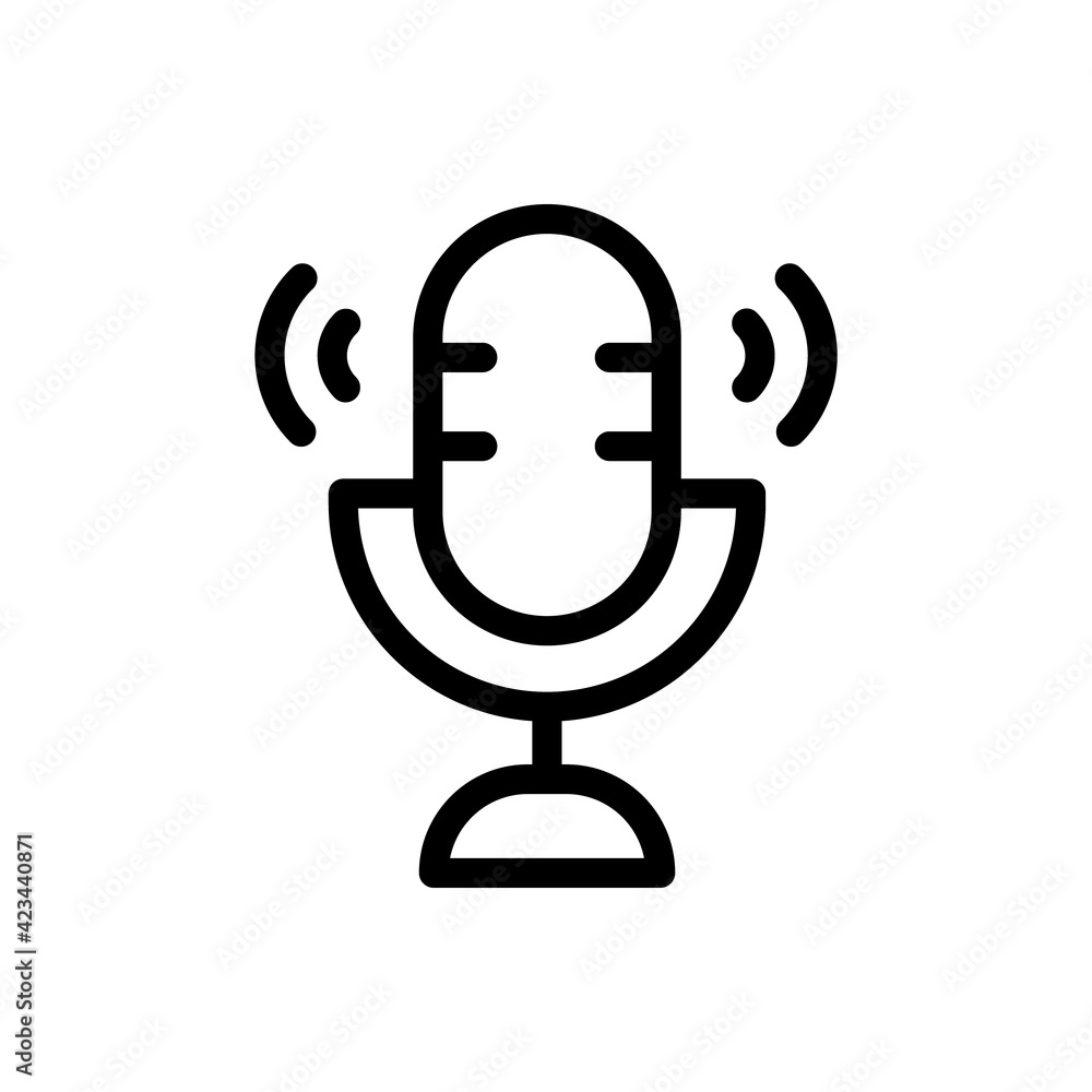 radio mic icon on white background. Simple element illustration from ...