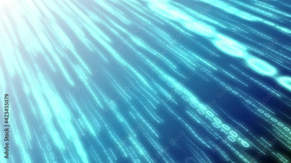 Vidéo Stock Blue binary code falling down - matrix concept. Camera ...