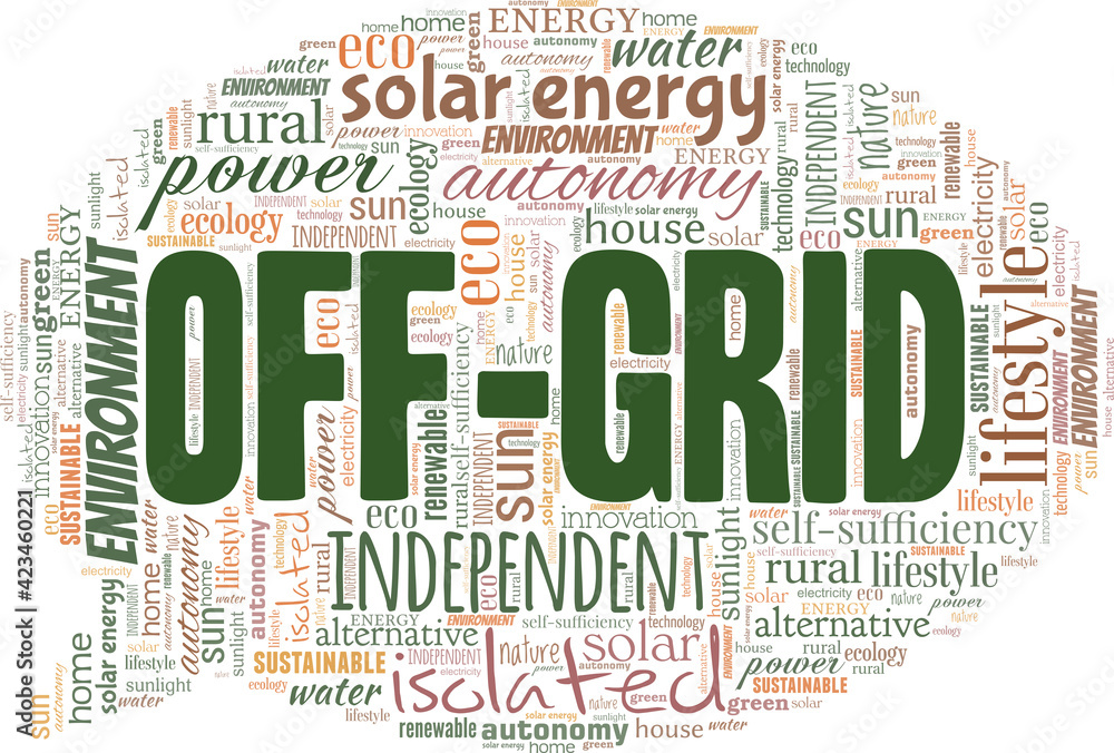 Off-grid vector illustration word cloud isolated on a white background ...
