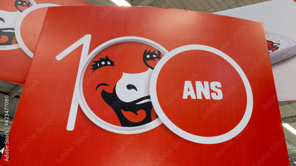 vache qui rit logo and sign brand birthday in supermarket advertising ...