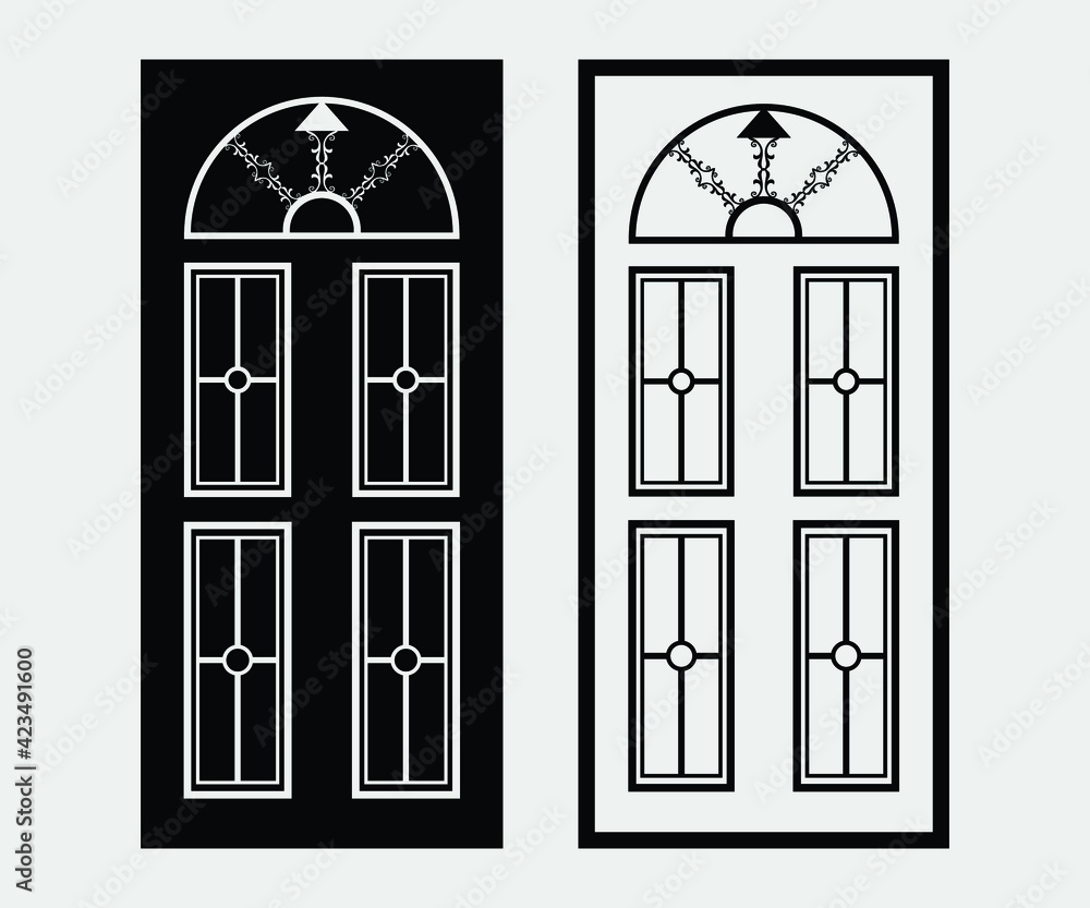 Door Printable Vector Illustration, door clipart, Door Vector, Open ...