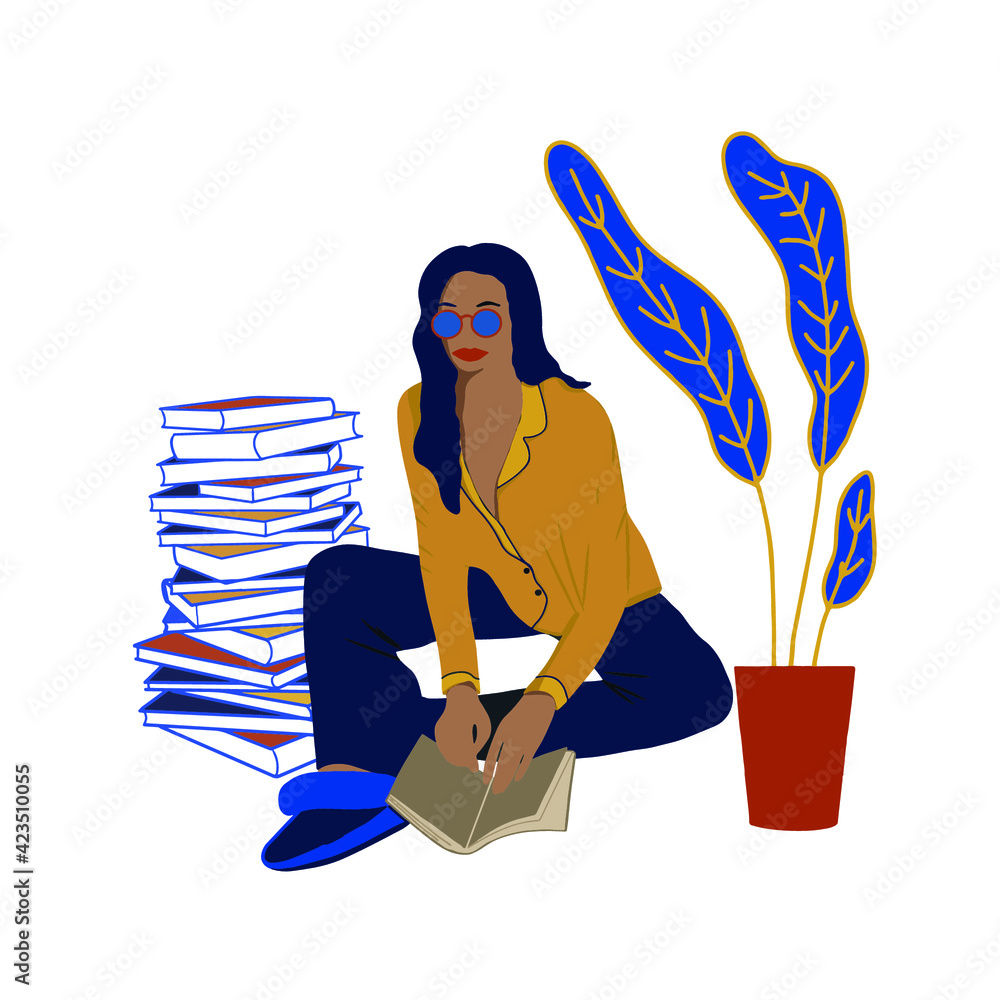 Faceless Woman Reader Vector Character. Book Festival. Library Day ...