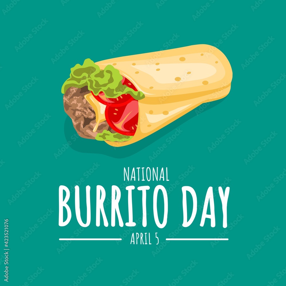 Vector illustration of a burrito, as a template, banner or poster on ...