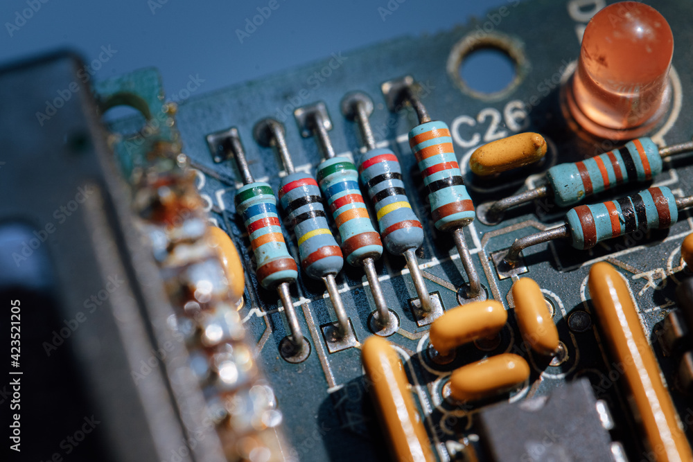 Electronic circuit board, Resistor, used for wallpaper, used as ...