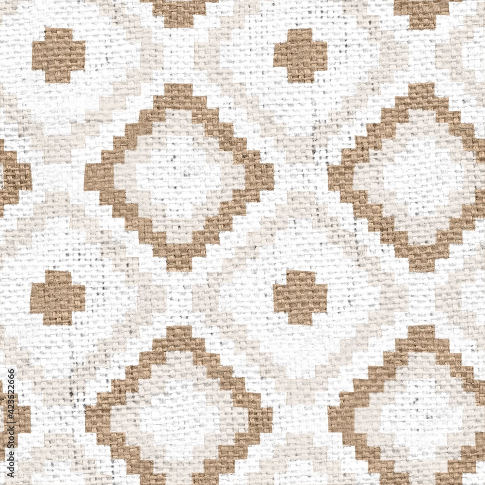Seamless burlap with white paint pattern overlay. High quality ...