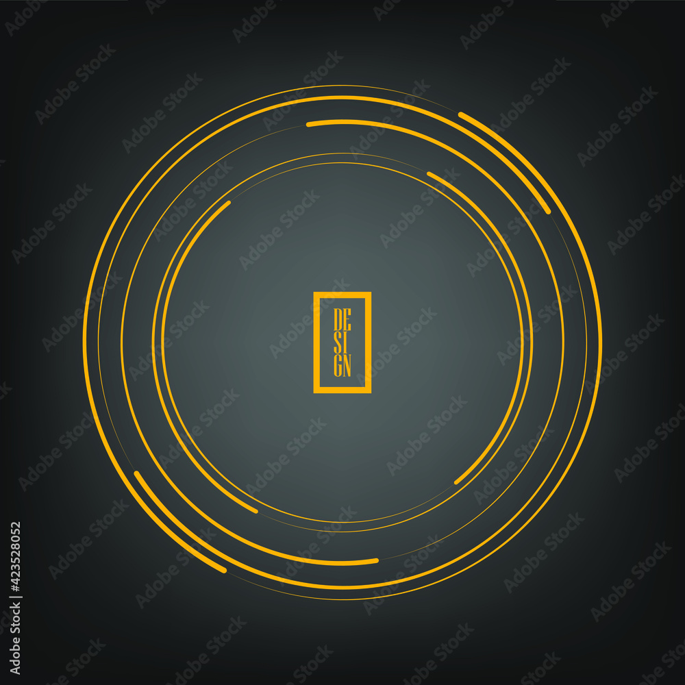 Yellow speed vector lines in circle form. Gray background. Trendy ...