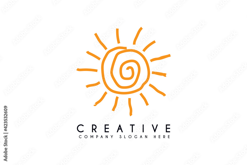 Sun light rays logo design vector illustration. Sun business logos ...