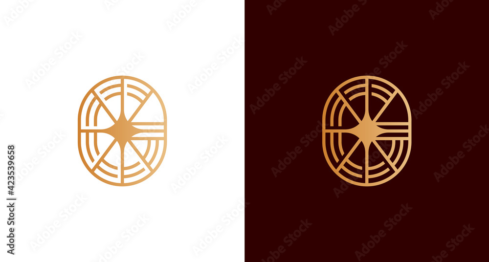 Abstract elegant letter G star logo ion circular emblem shape, the ...