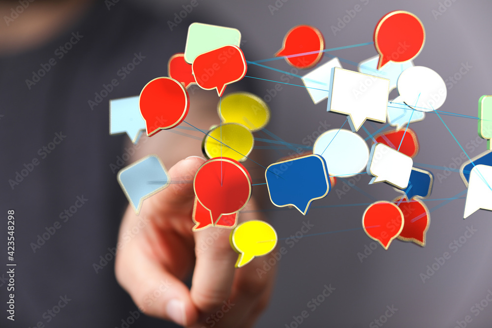 speech bubbles, communication concept 3d Stock Photo | Adobe Stock