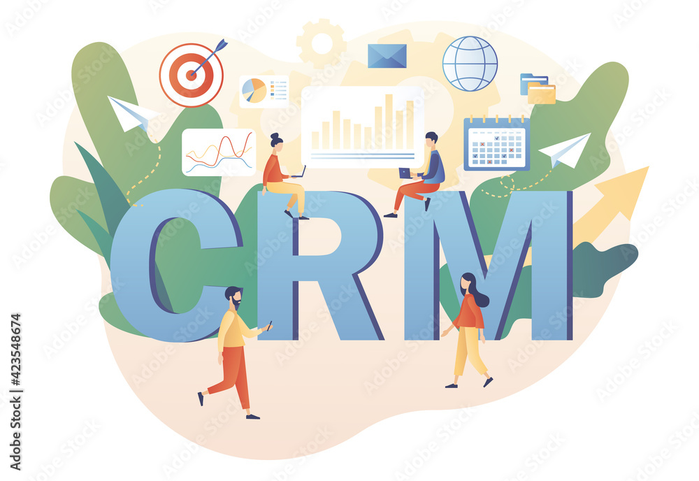 Customer relationship management concept. CRM - big text. Business ...