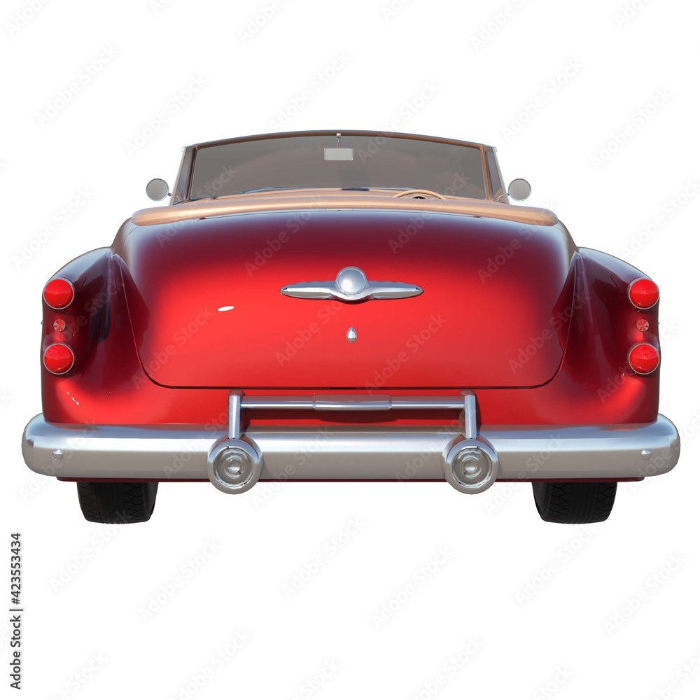 convertible sport car city tourism luxury transport 1 1950s - back view ...