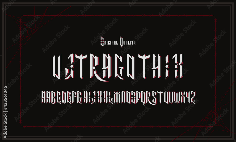 Vintage decorative, gothic font. Lettering design in retro style ...
