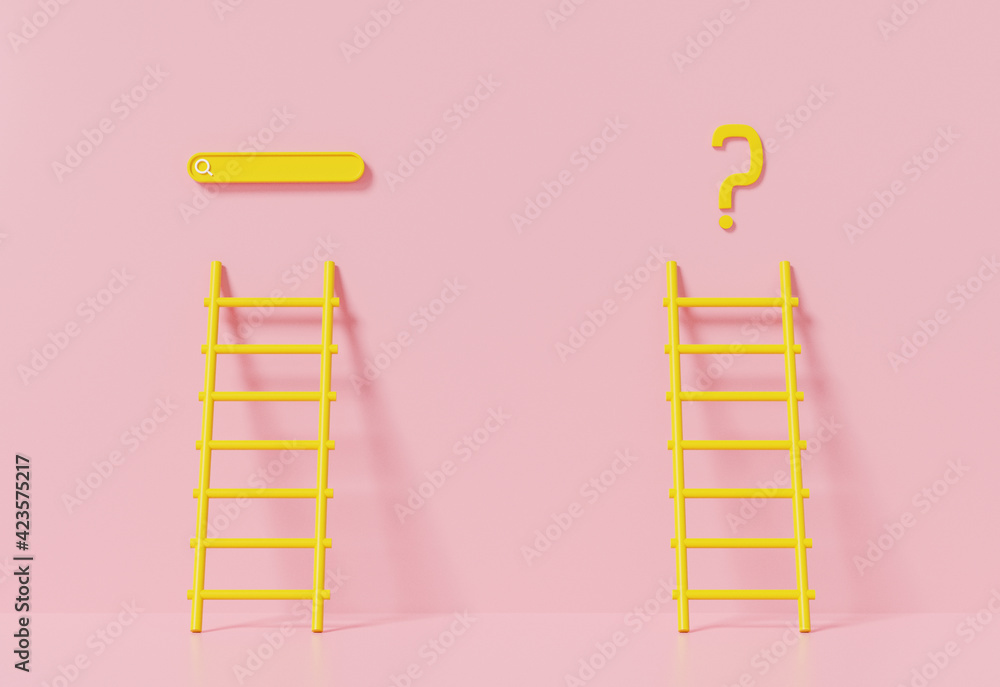 3d rendering search bar idea target, Ladder yellow business development ...