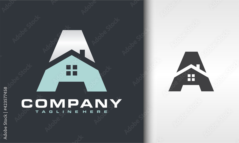 initial A real estate logo Stock Vector | Adobe Stock