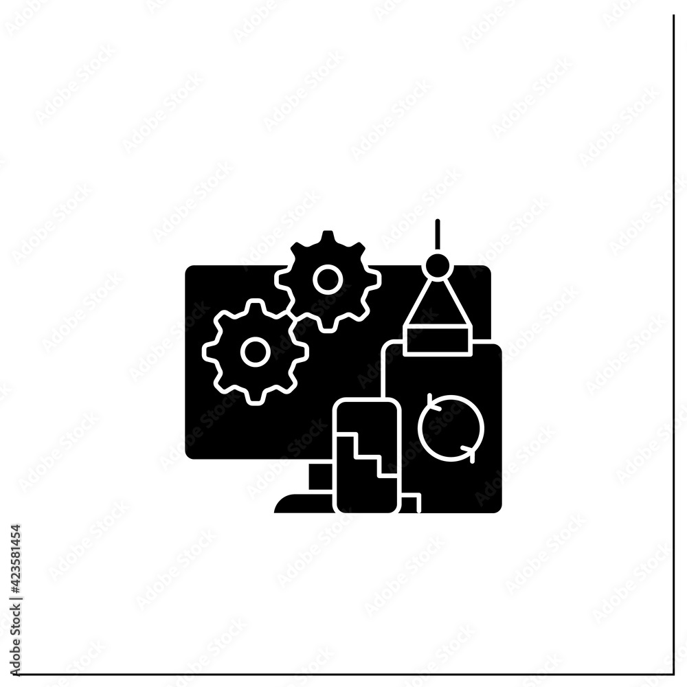 Development glyph icon. Development cross platform for different ...