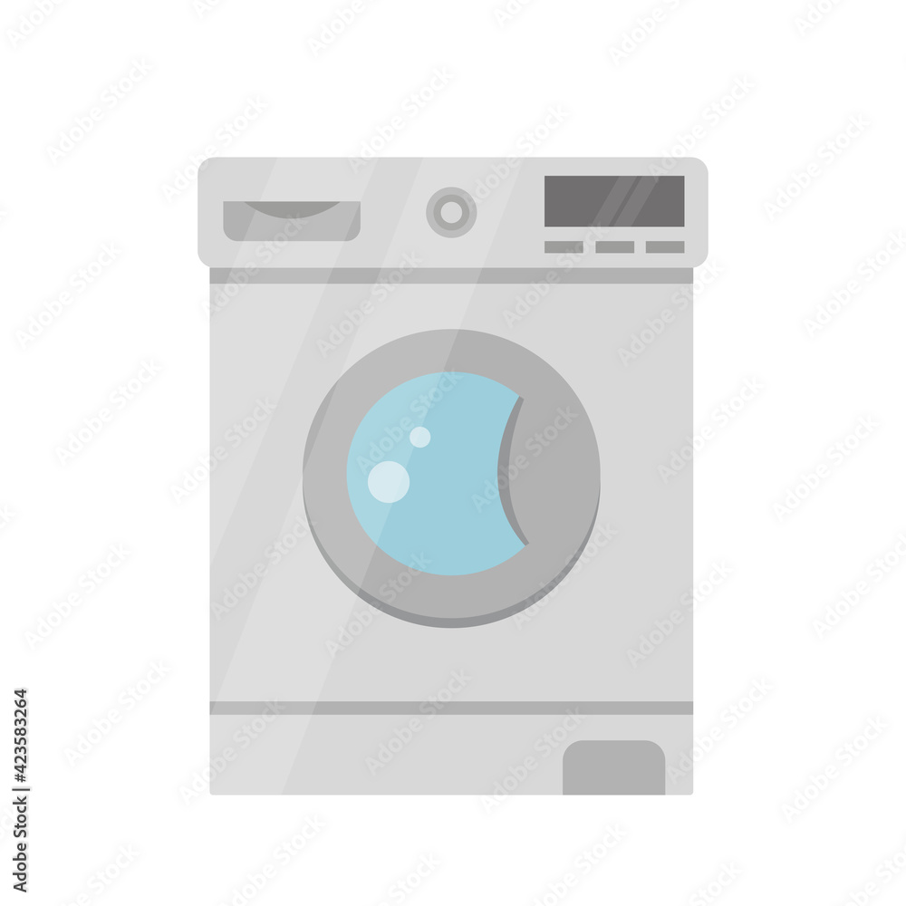 Washing machine in color. Isolated on a white background Stock Vector ...