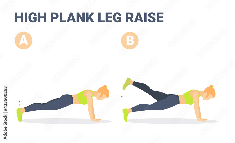 High knees exercise woman colorful cartoon vector illustration concept ...