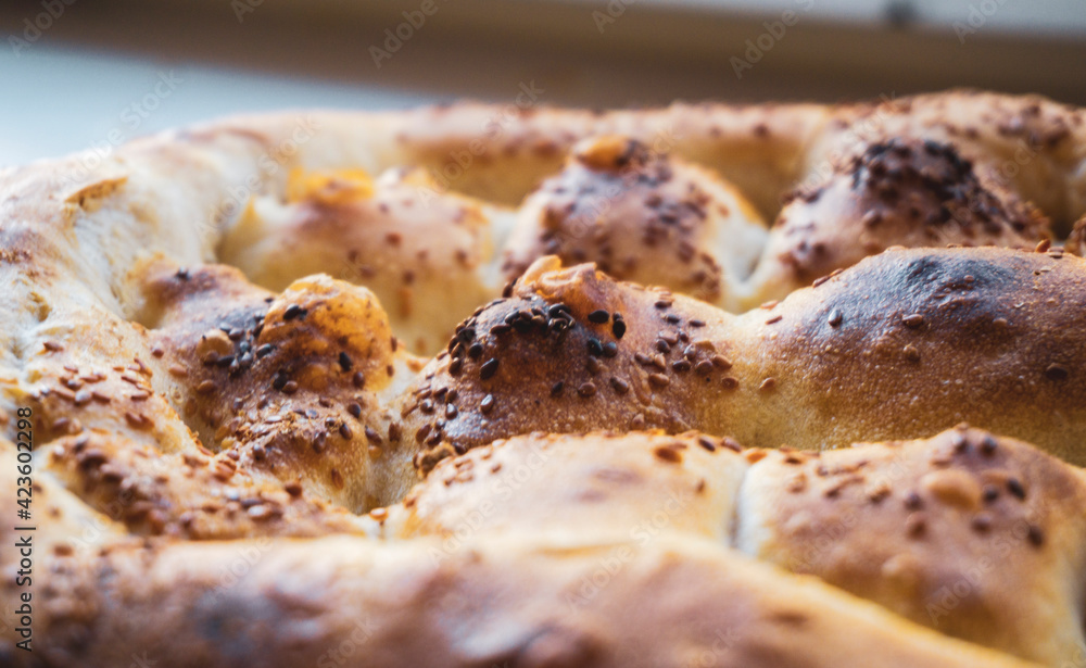 Turkish Ramadan Pita. Turkish Ramadan bread. Traditional Ramadan food ...