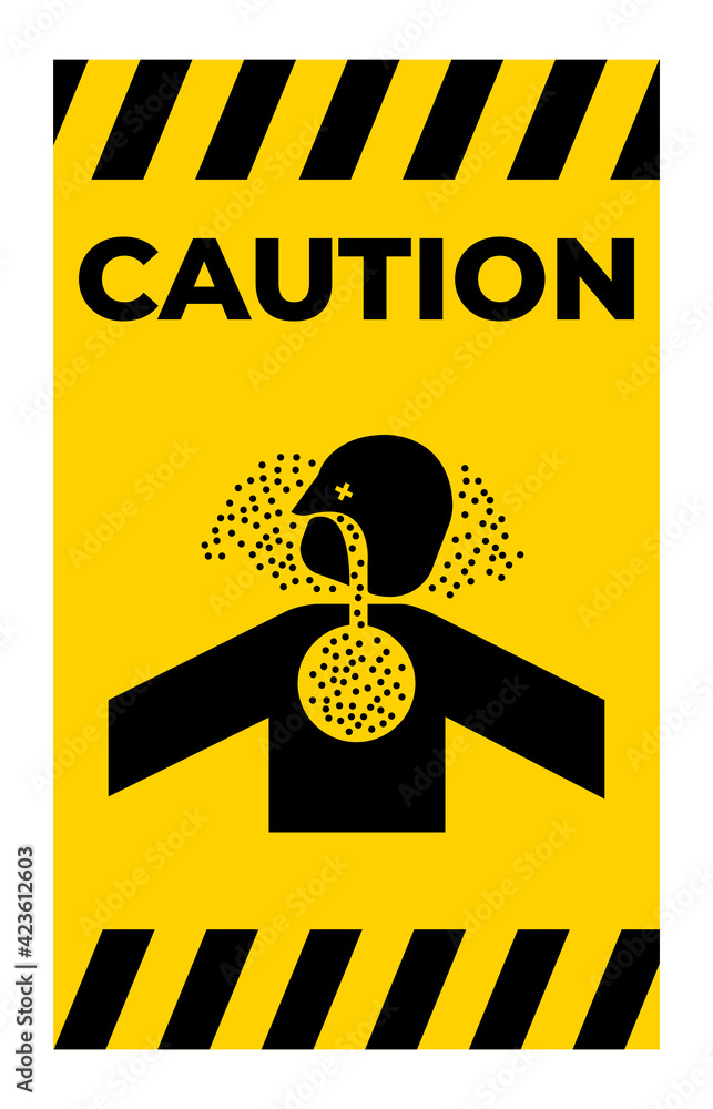 Toxic Gases Asphyxiation Symbol Sign on White Background Stock Vector ...