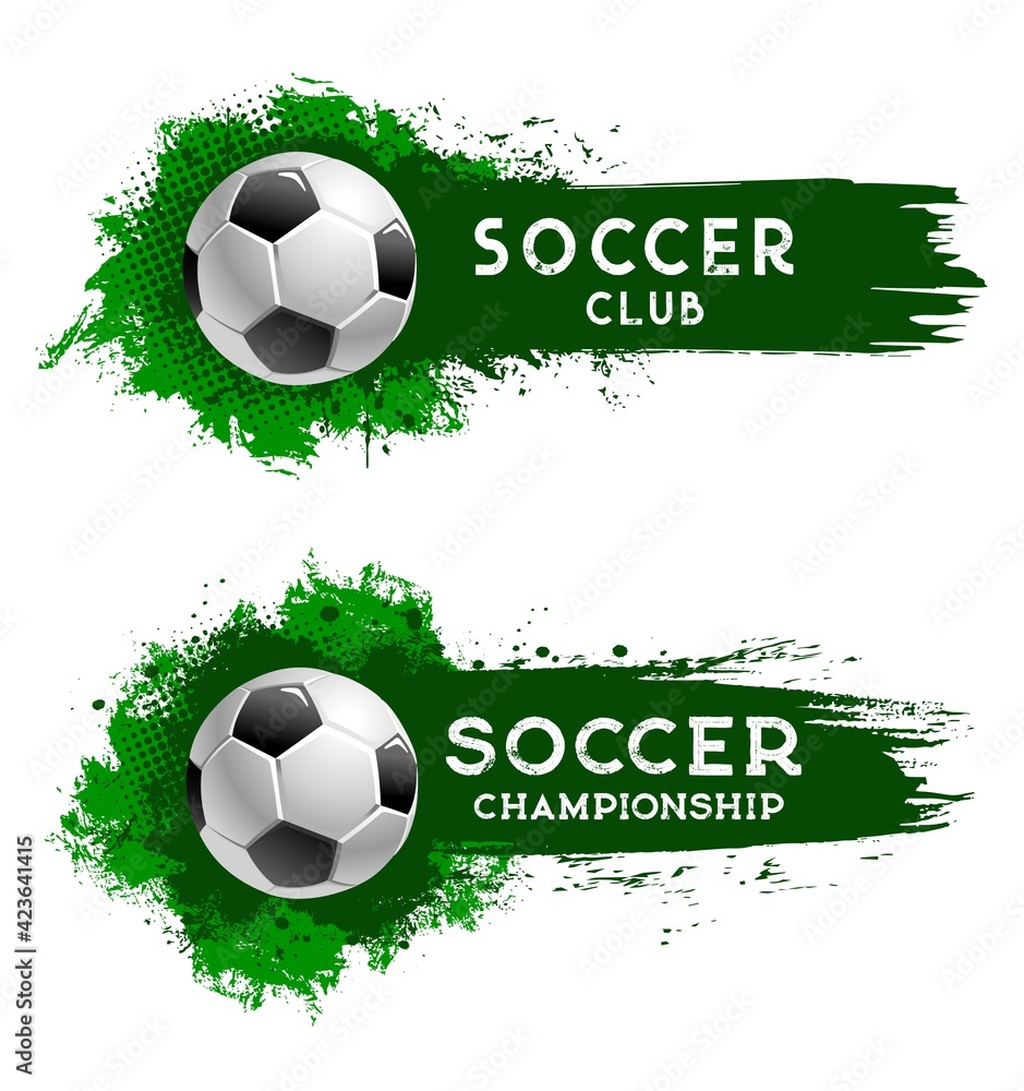 Soccer club football ball, sport championship cup, team world ...