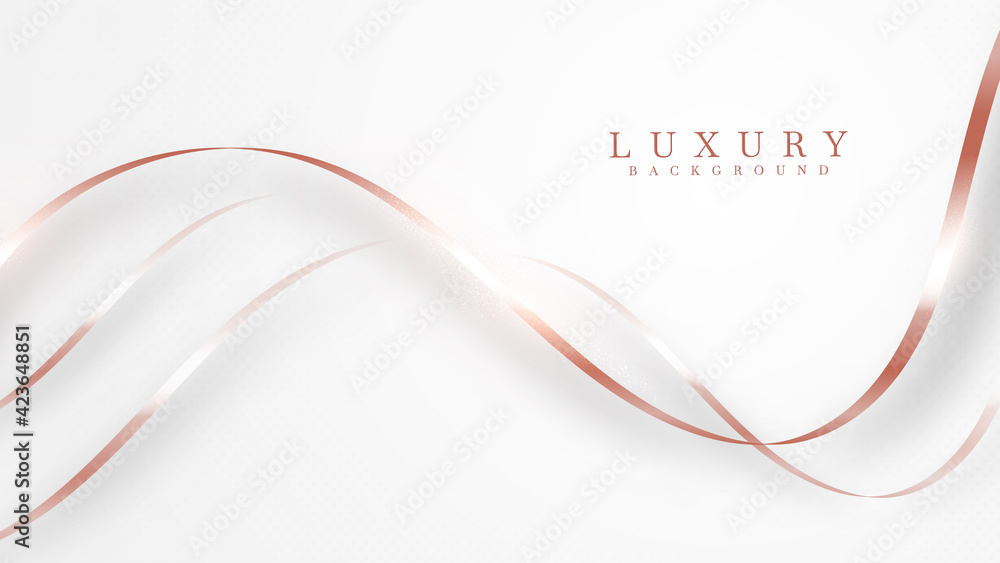 Elegant abstract copper curve line background with shiny elements. rose ...