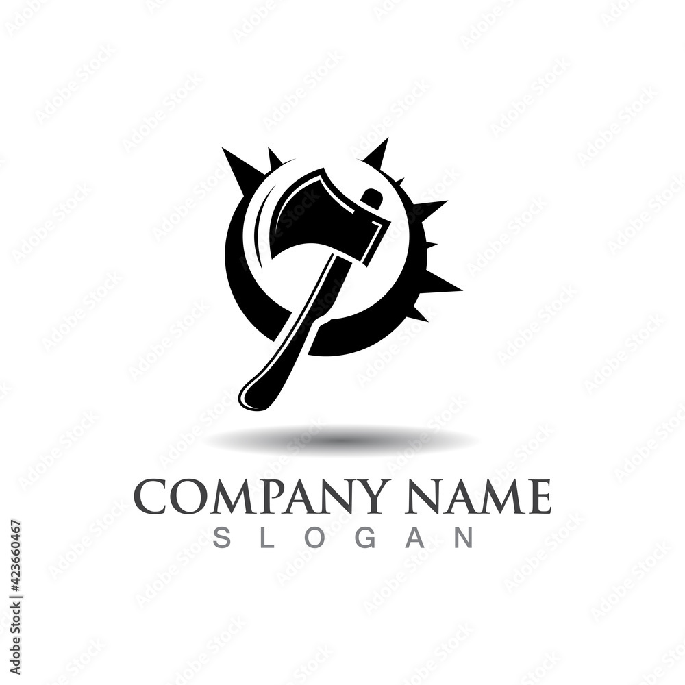 Axe logo icon design template elements, equipment symbol vector ...