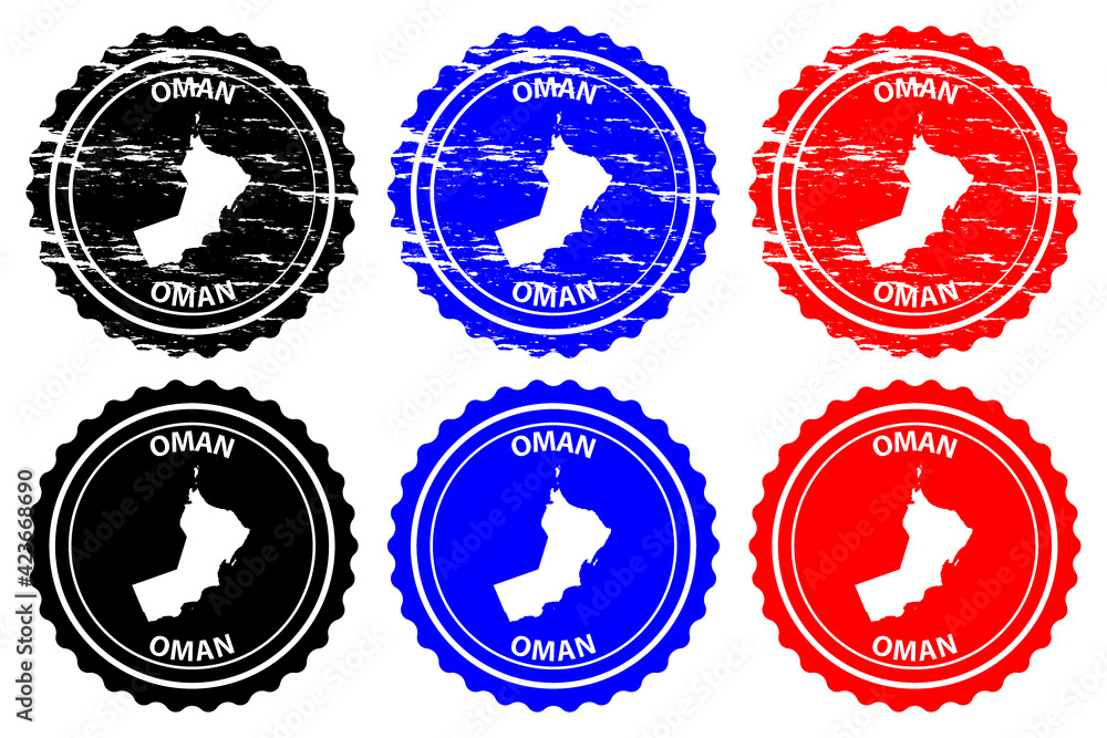 Oman - rubber stamp - vector, Sultanate of Oman map pattern - sticker ...