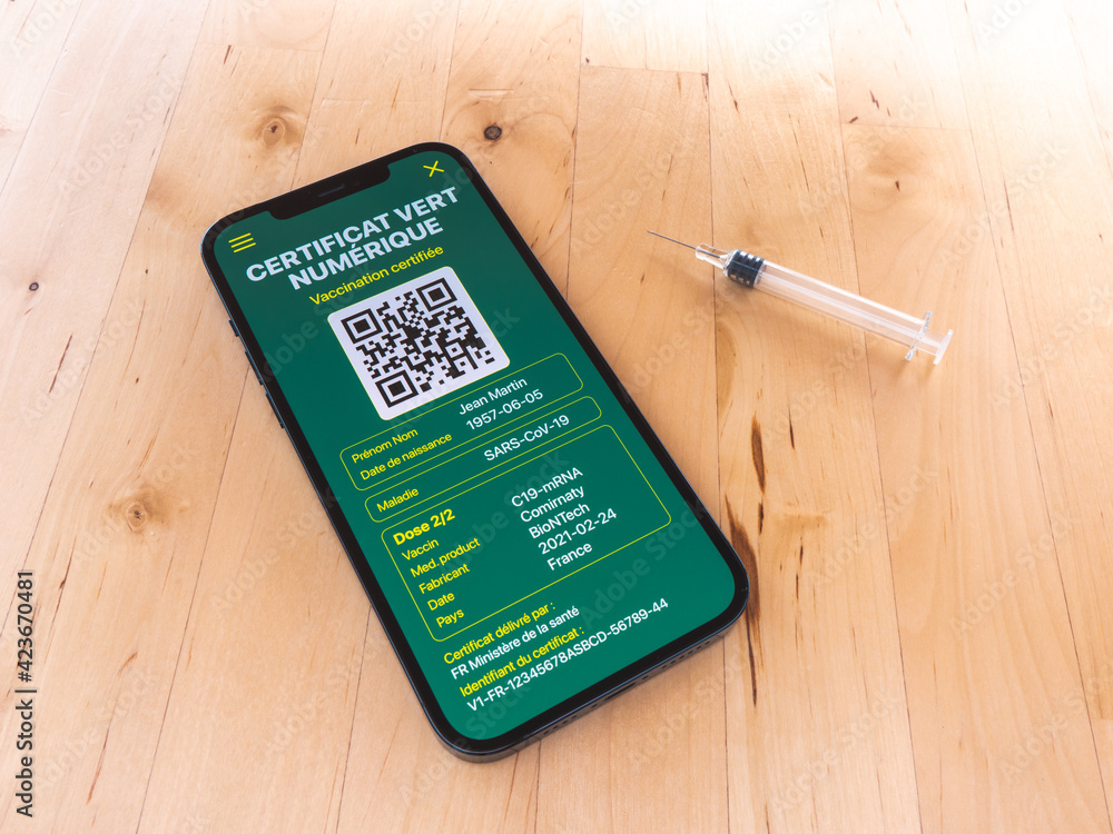 Certificat vert numérique - Certificat de vaccination européen avec QR ...