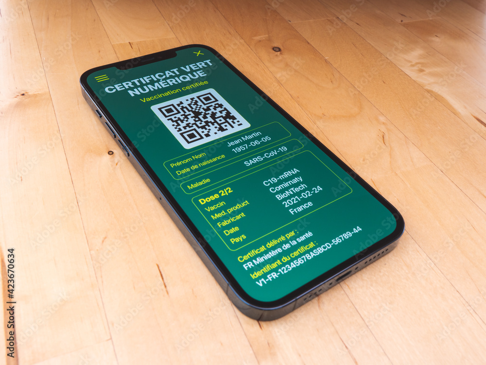 Certificat vert numérique - Certificat de vaccination européen avec QR ...