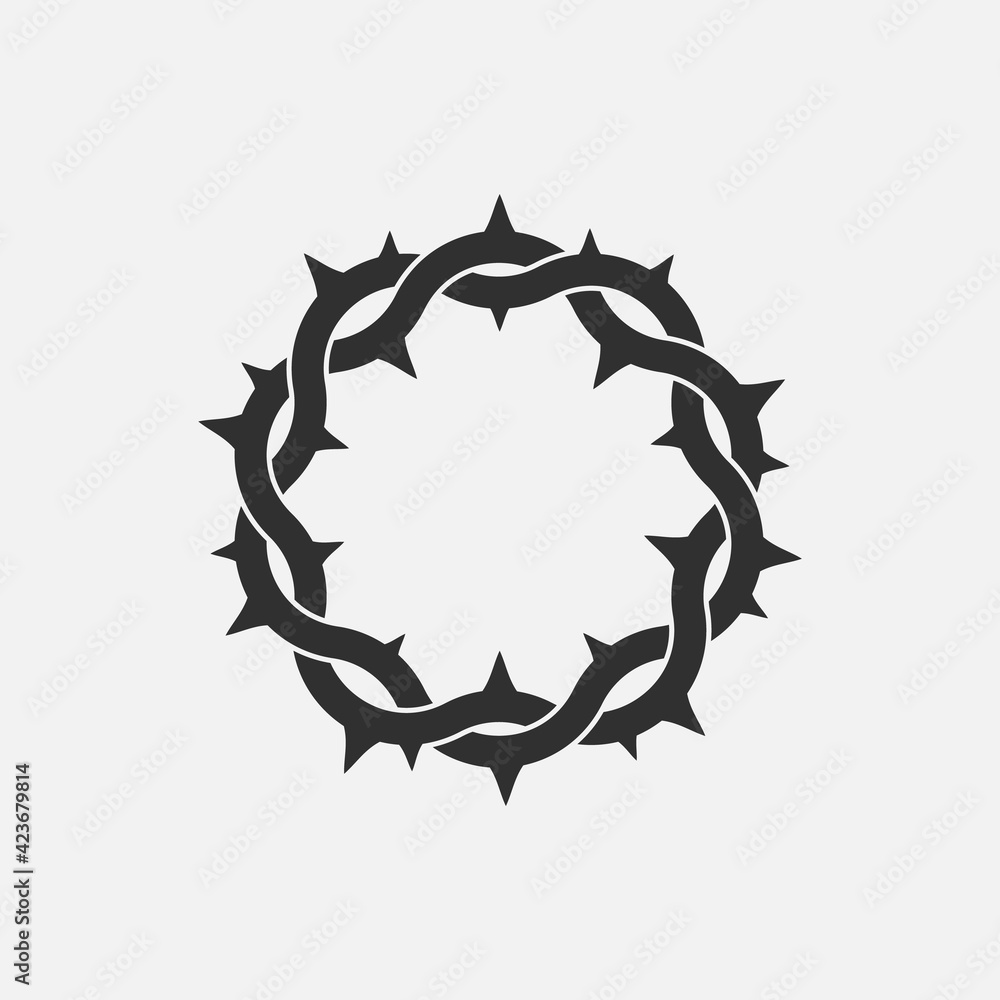 Poster Crown of thorns icon. God friday. Vector illustration. – Wall ...