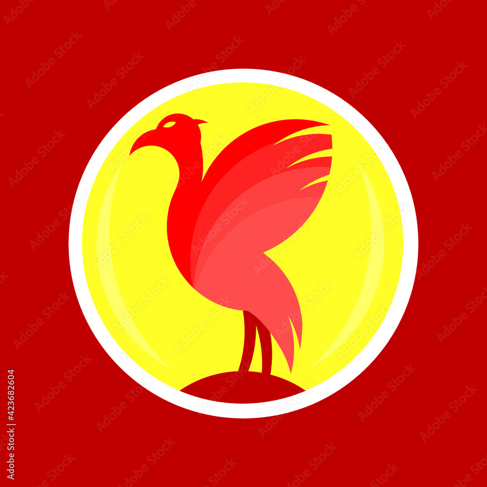 Geometric Red Liverpool Liver Bird Graphic Stock Vector | Adobe Stock