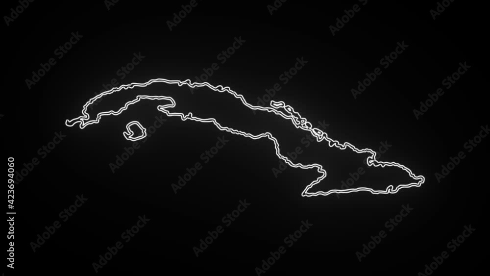 Map of Cuba , Cuba outline, Animated close up map Cuba Stock Video ...