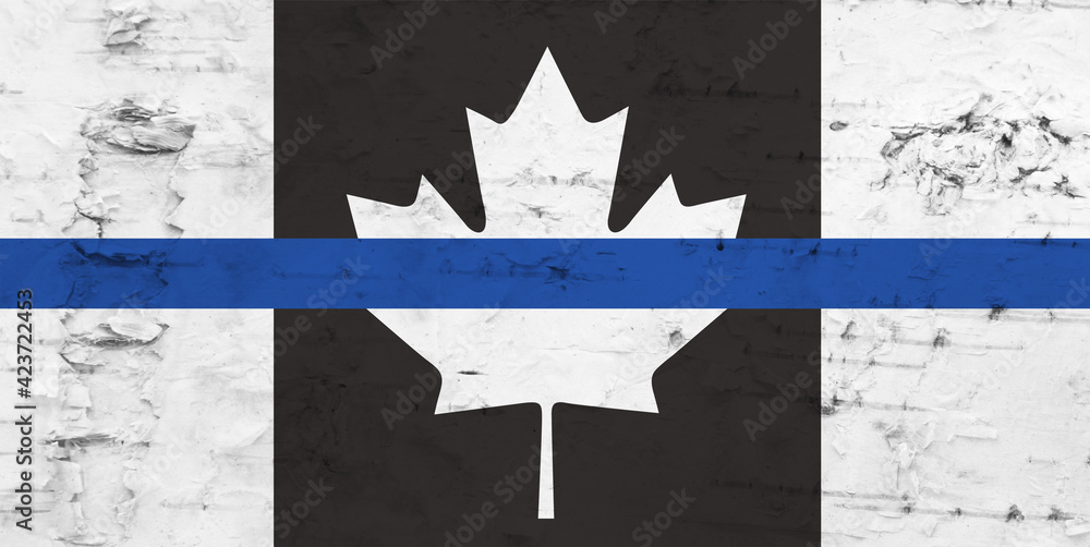 Old Canadian thin blue line flag Stock Photo | Adobe Stock